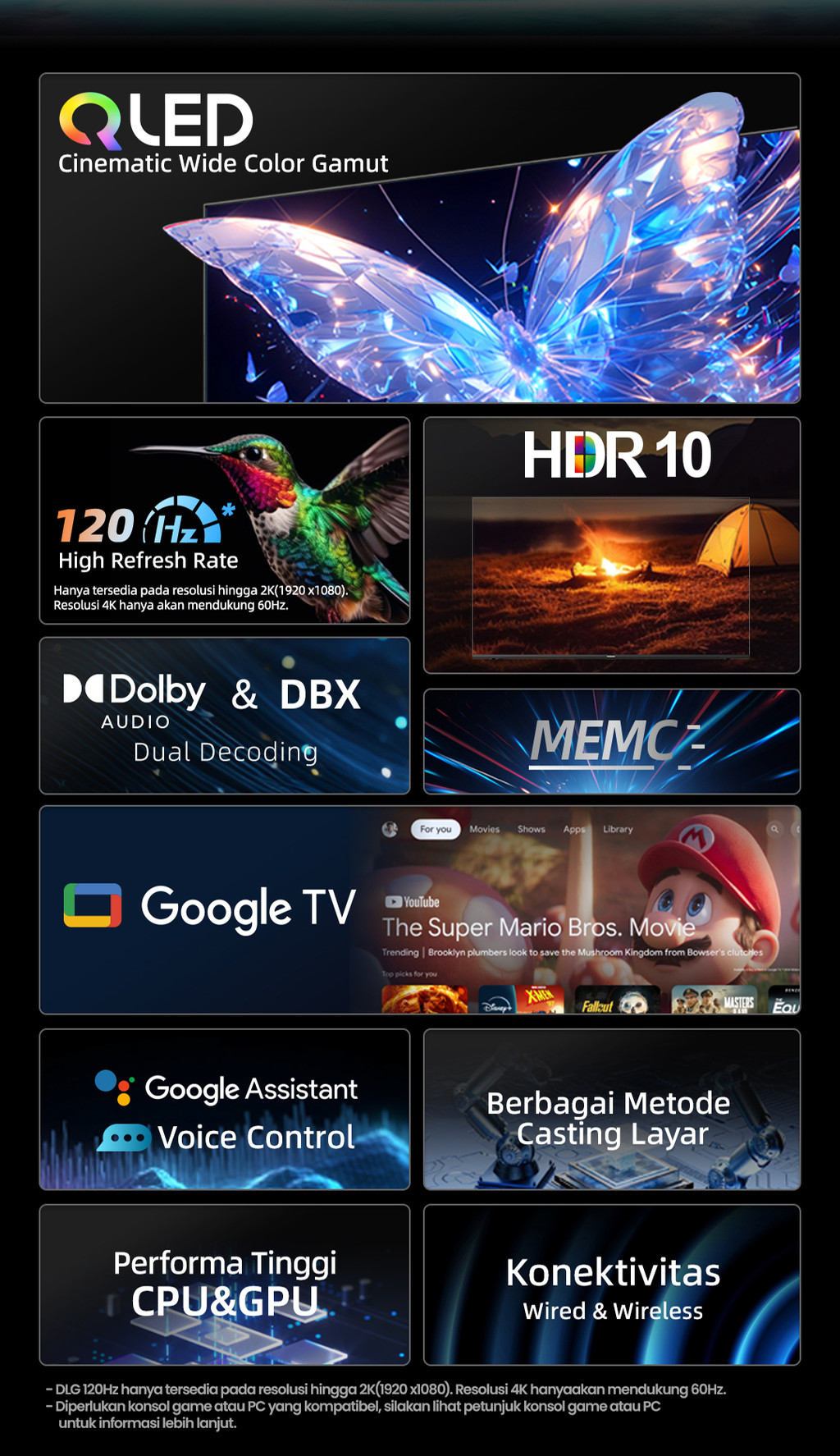 Jual [NEW PRODUCT] Changhong QLED TV 4K 55 inch Google Smart QLED PRO Digital TV Dolby Audio DBX ...