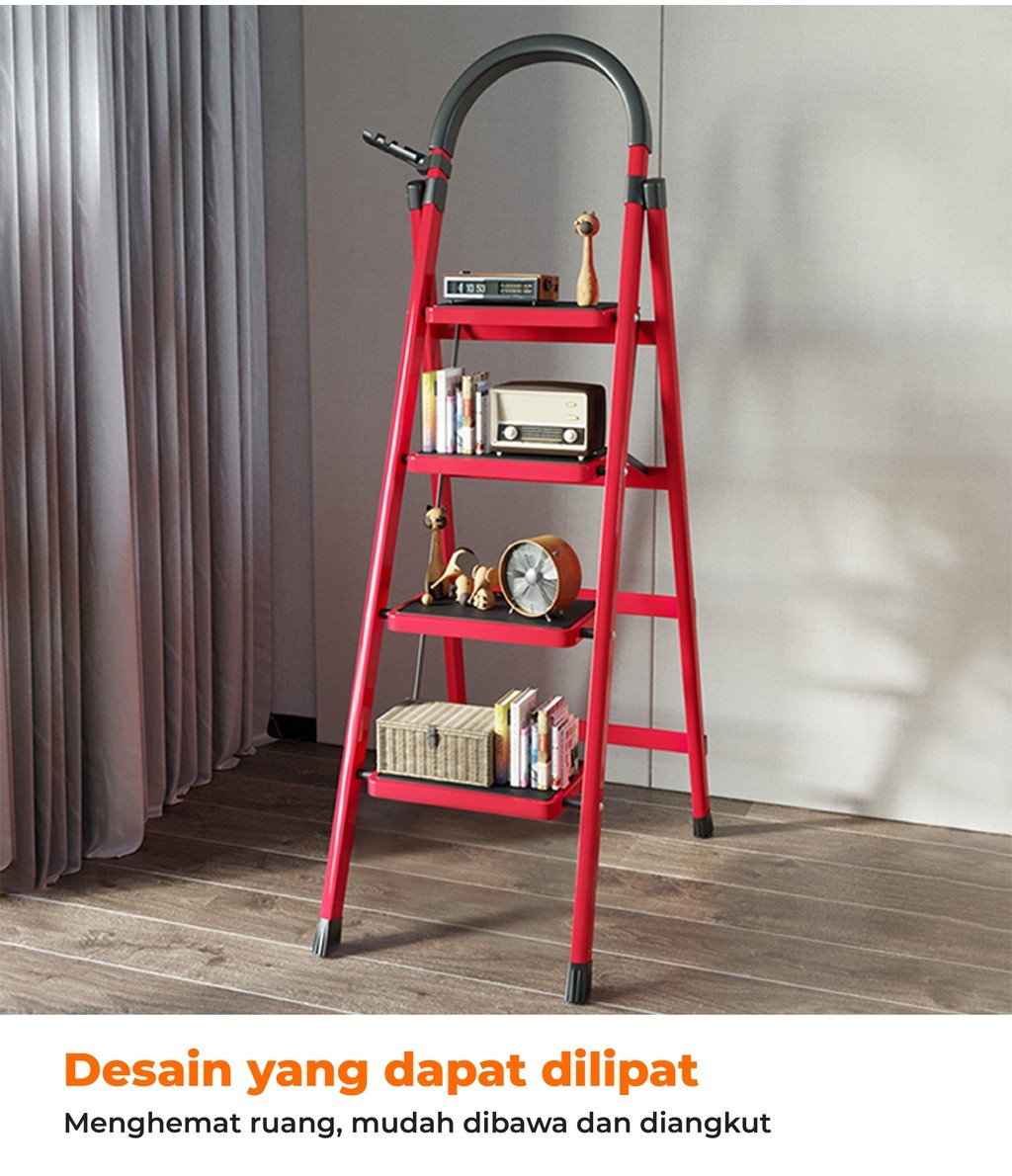 Jual Homedoki Bambu - Tangga Rumah Lipat Tangga Besi Lipat 3/4 Step ...
