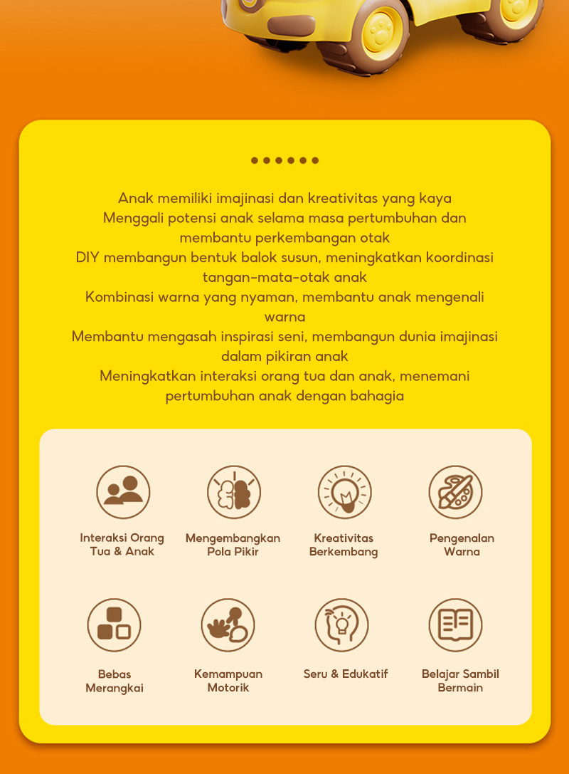 Jual OHSOME Mr. Man Nailong Building Block Cars 124 pcs / Mainan Balok ...