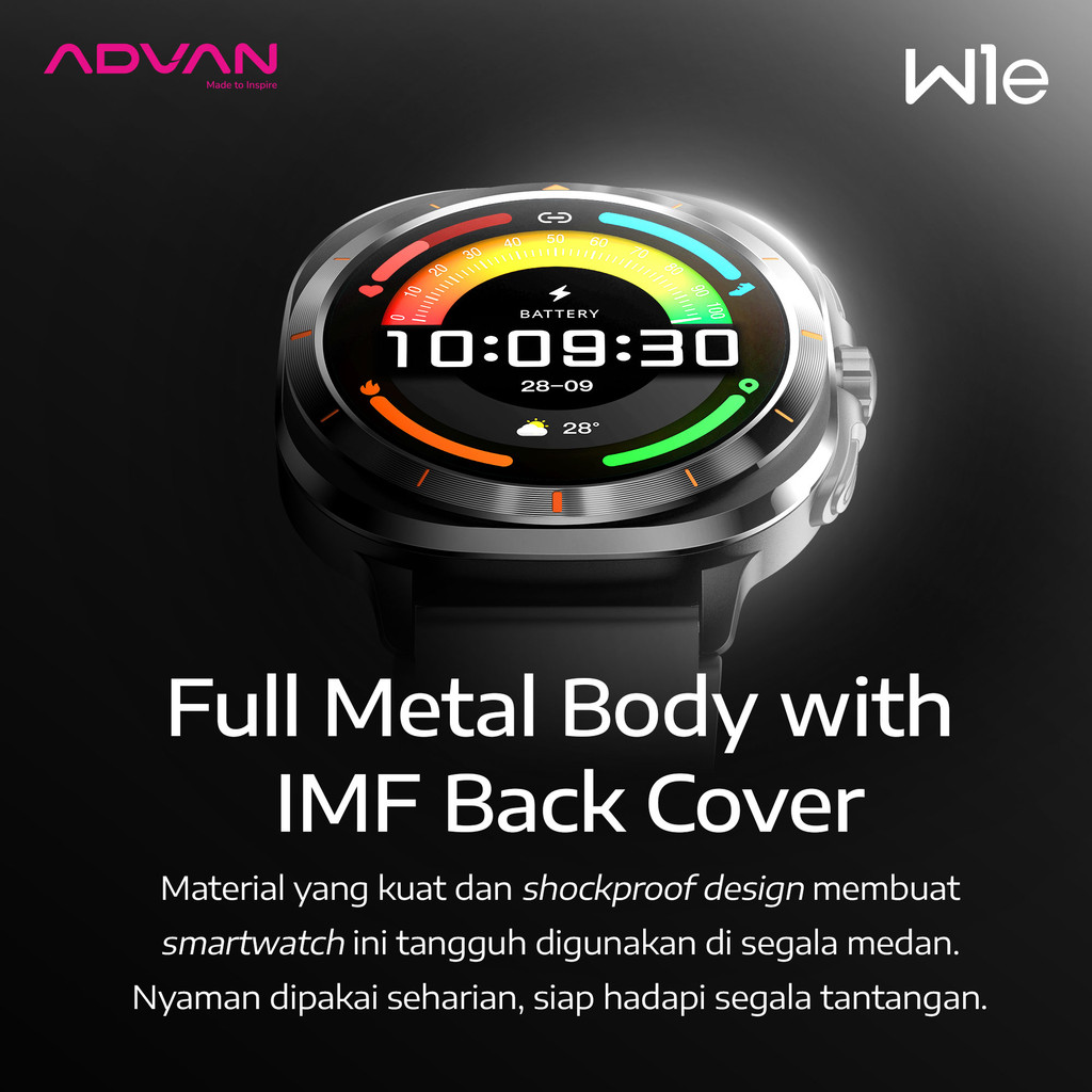Jual [NEW LAUNCH] ADVAN Smartwatch W1e | AMOLED Display 1.32 Inch | 30 ...