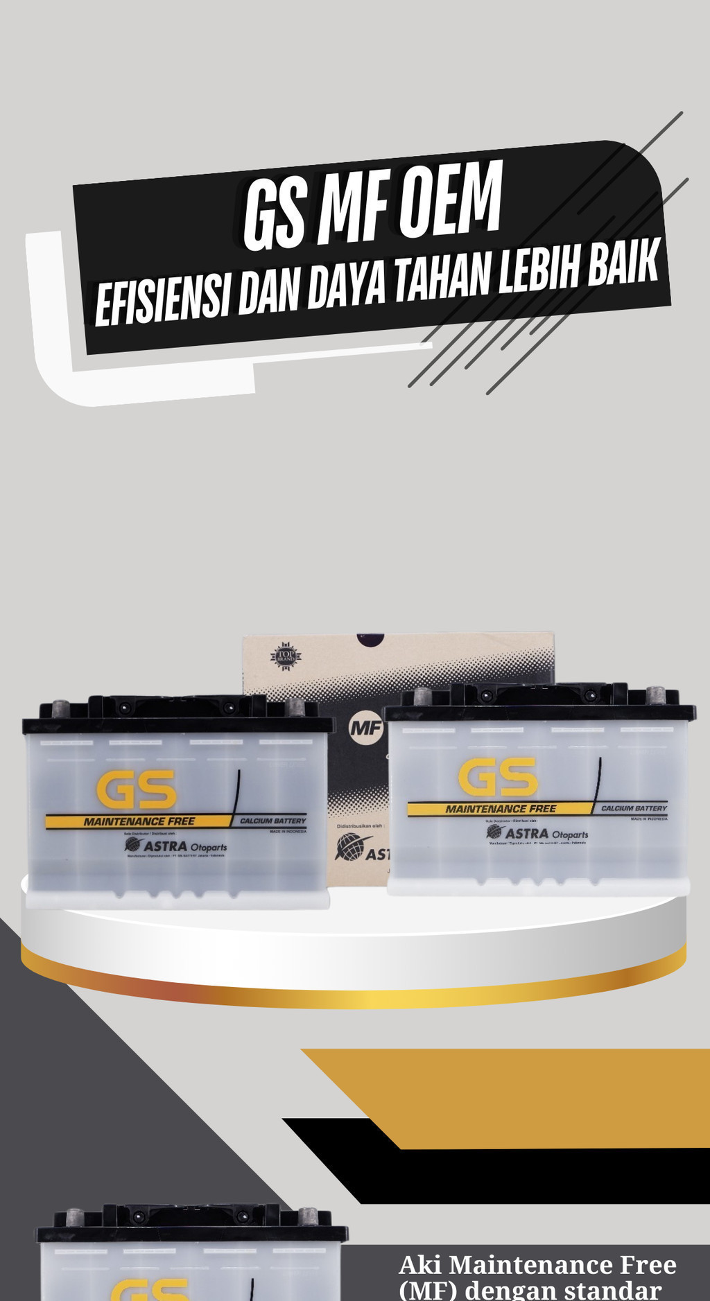 Jual GS MF OEM Astra Aki Kering Mobil MG ZS 355LN2 / LN2 - 12V / 60Ah ...