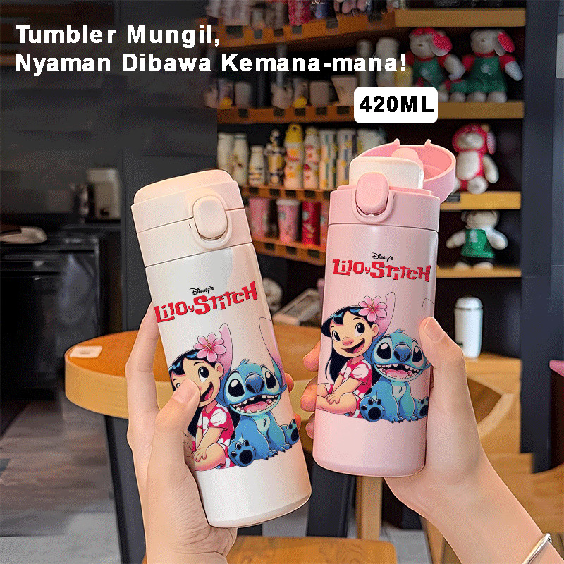 Jual Botol Minum Stainless Steel 420ml LILO and STITCH Tumbler Portabel ...