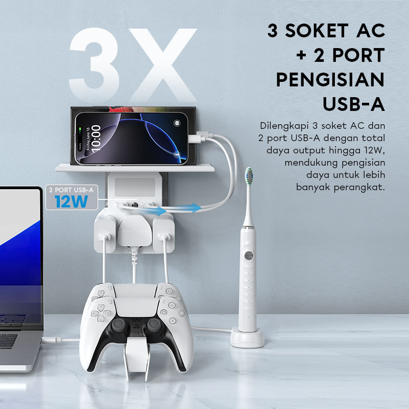 Jual [Stop Kontak Lampu Tidur] 7 in 1 VIVAN Safety Socket T Multi Arde ...