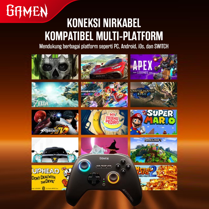 Jual GAMEN ZIRO Gamepad Wireless Bluetooth Joystick RGB Hall Effect ...
