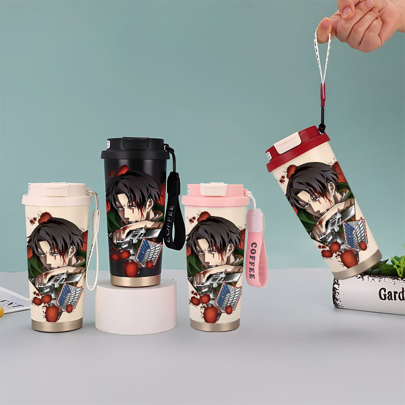 Jual Levi Attack On Titan Tumbler Kopi Stainless Steel CUP 500 ML ...