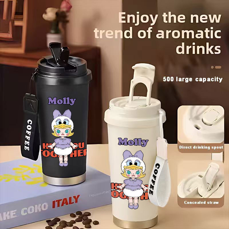 Jual Molly Kawaii Girl Tumbler Kopi Stainless Steel CUP 500 ML Vacuum ...