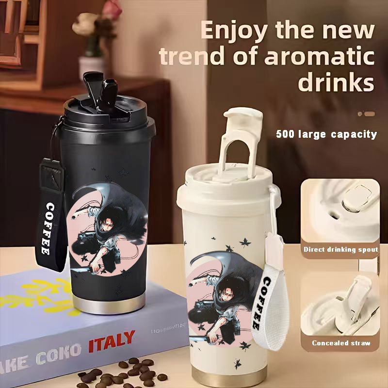 Jual Levi Attack On Titan Tumbler Kopi Stainless Steel CUP 500 ML ...