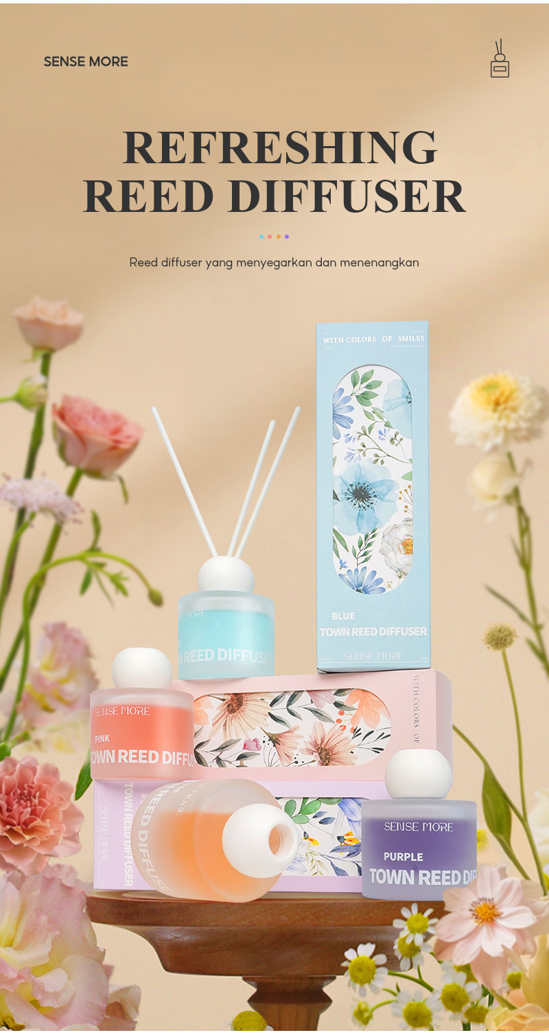 Jual OHSOME - Sense More Reed Diffuser Town Scent Pewangi Ruangan 100ml ...