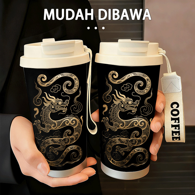 Jual Pola naga ala kuno mug perjalanan, mug kopi berinsulasi stainless ...
