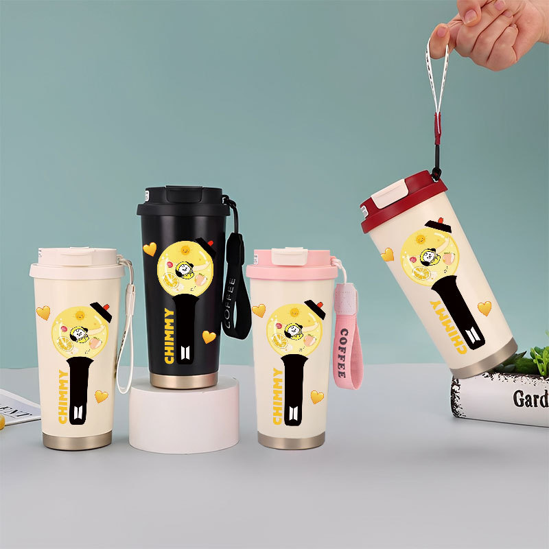 Jual Chimmy Jimin BT21 Tumbler Kopi Stainless Steel CUP 500 ML Vacuum ...