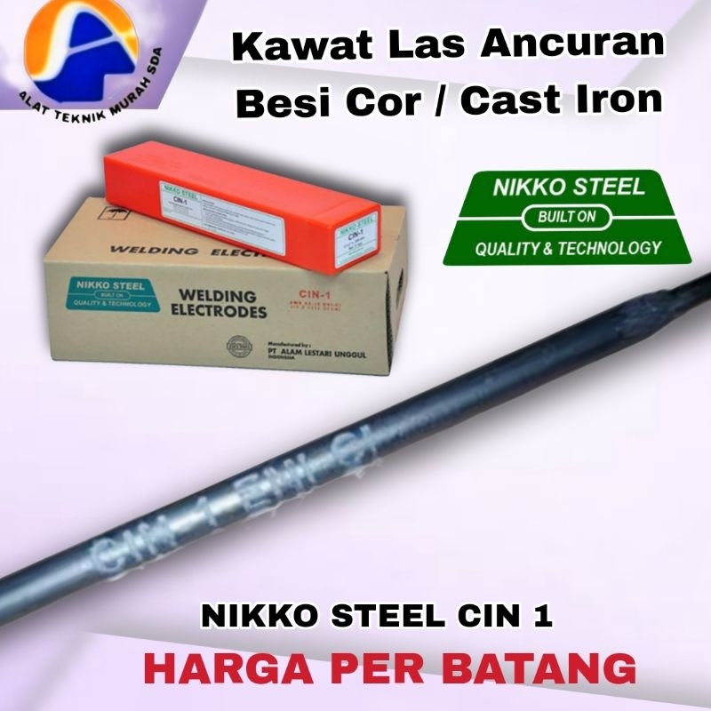 Jual Kawat Las Ancuran Besi Cor Nikko Steel CIN 1/ CIN-1 2.6mm - 3.2mm Per Batang | Shopee Indonesia