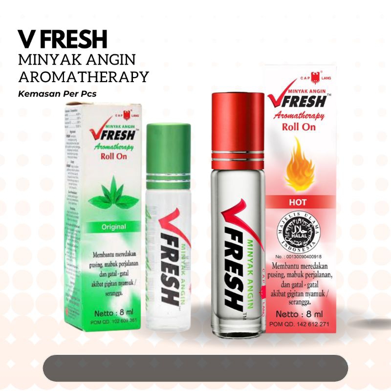 Jual V FRESH MINYAK ANGIN ROLL ON AROMATHERAPY 8 ML | Shopee Indonesia