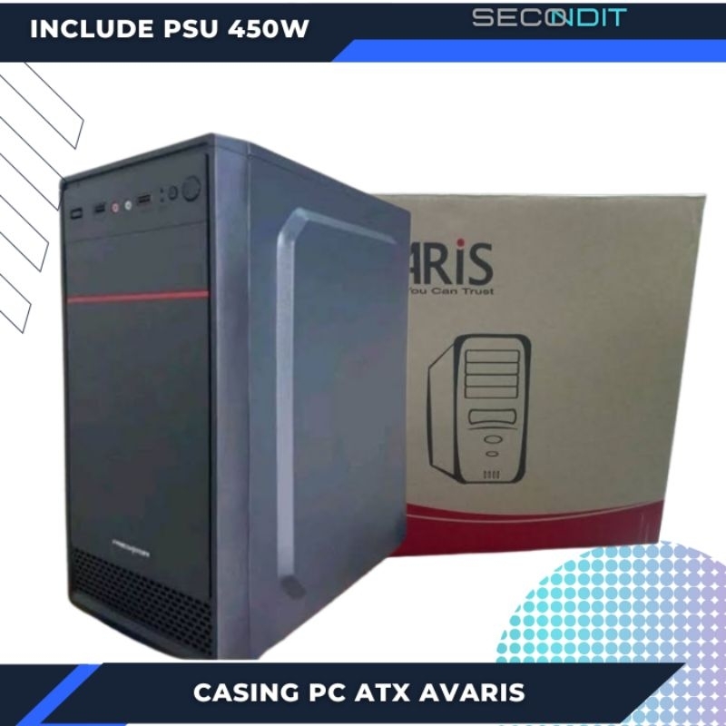 Jual Casing PC ATX avaris psu 450W casing komputer | Shopee Indonesia
