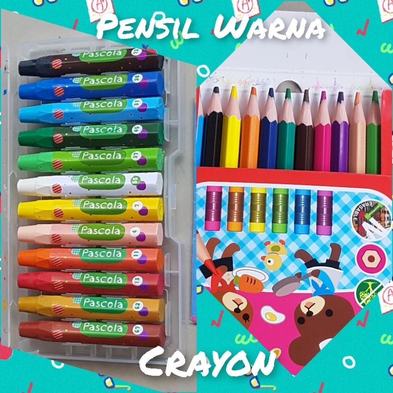 Jual Pensil Warna Pascola,Crayon Warna,Crayon,Pensil Warna Kenko ...