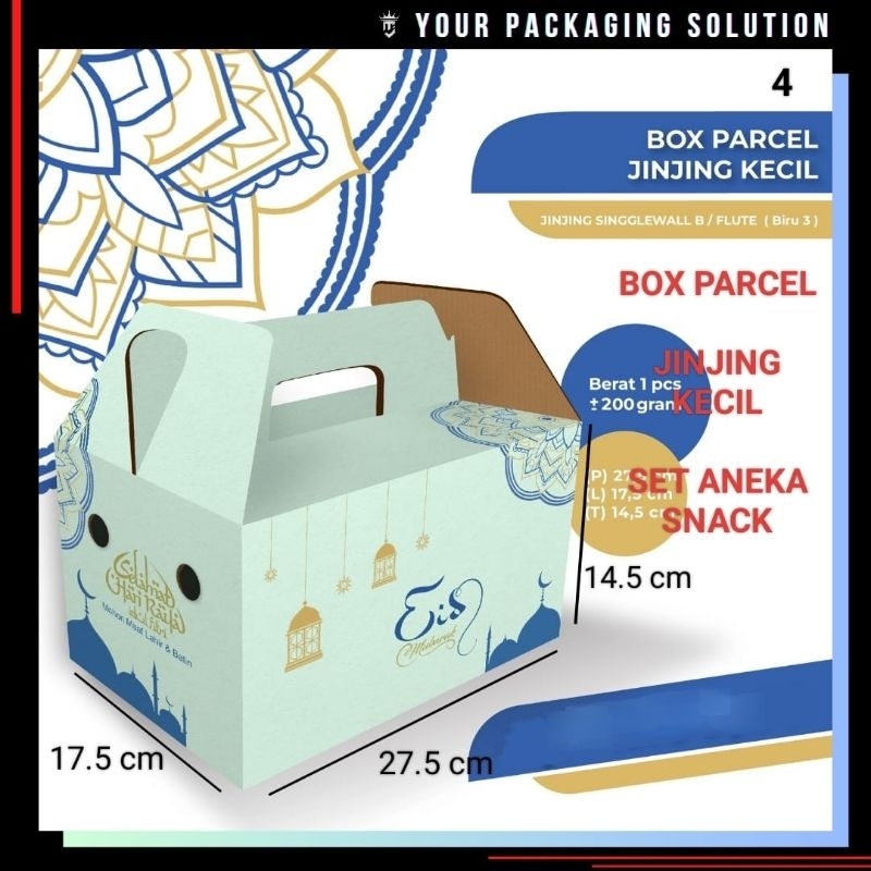Jual BOX PARCEL JINJING KECIL ~ 27x17.5x14.5cm Kardus || Lebaran ...