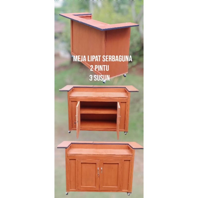 Jual meja kasir/ booth lipat portable / booth kayu/ Meja jualan/ meja ...