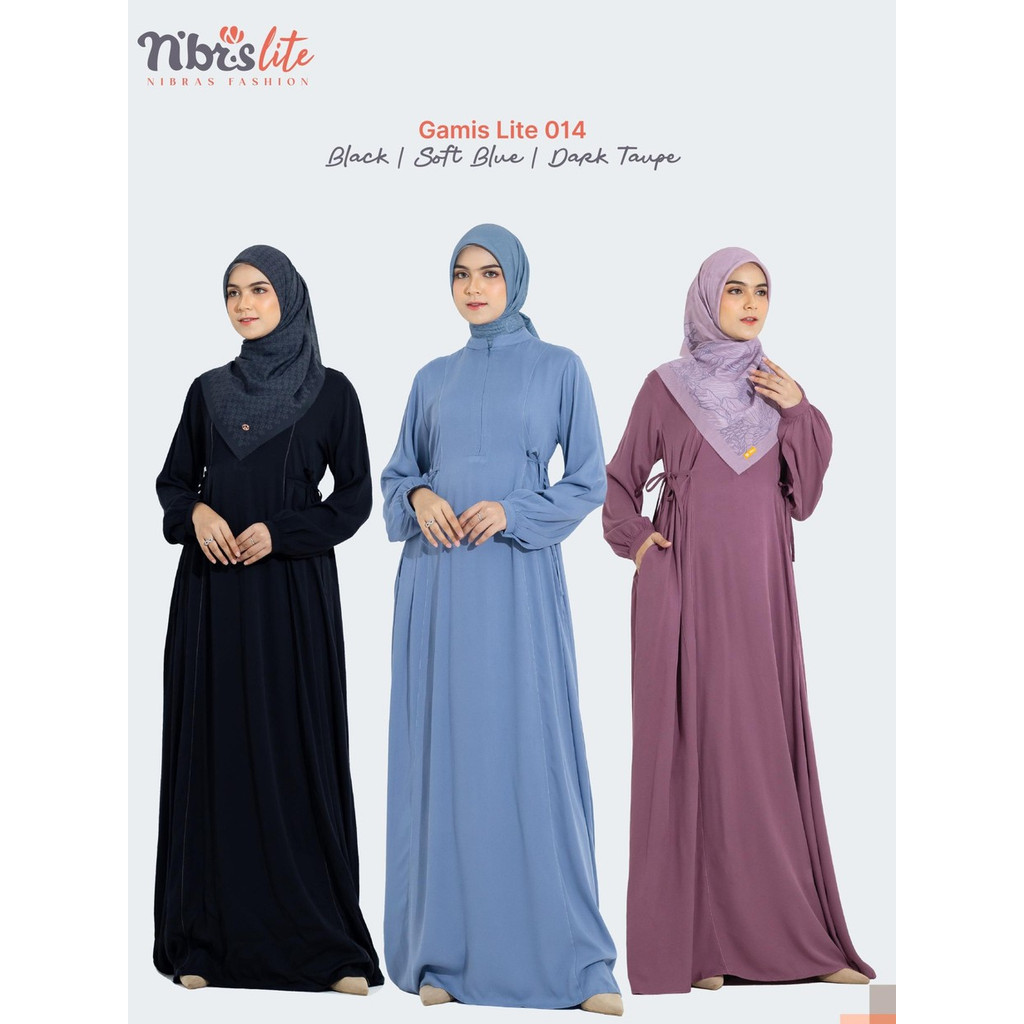 Jual Nbrs Terbaru Nibras Gamis Lite 014 Dress Polos | Shopee Indonesia