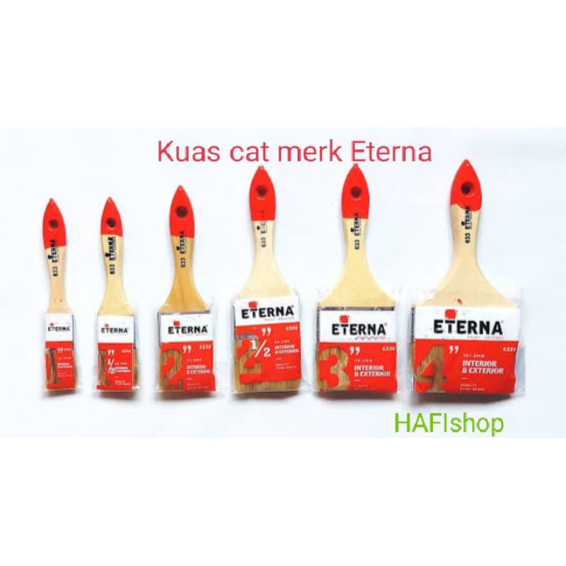 Jual Kuas cat merk Eterna 5 inchi utk tembok, kayu dan besi gagang kayu ...