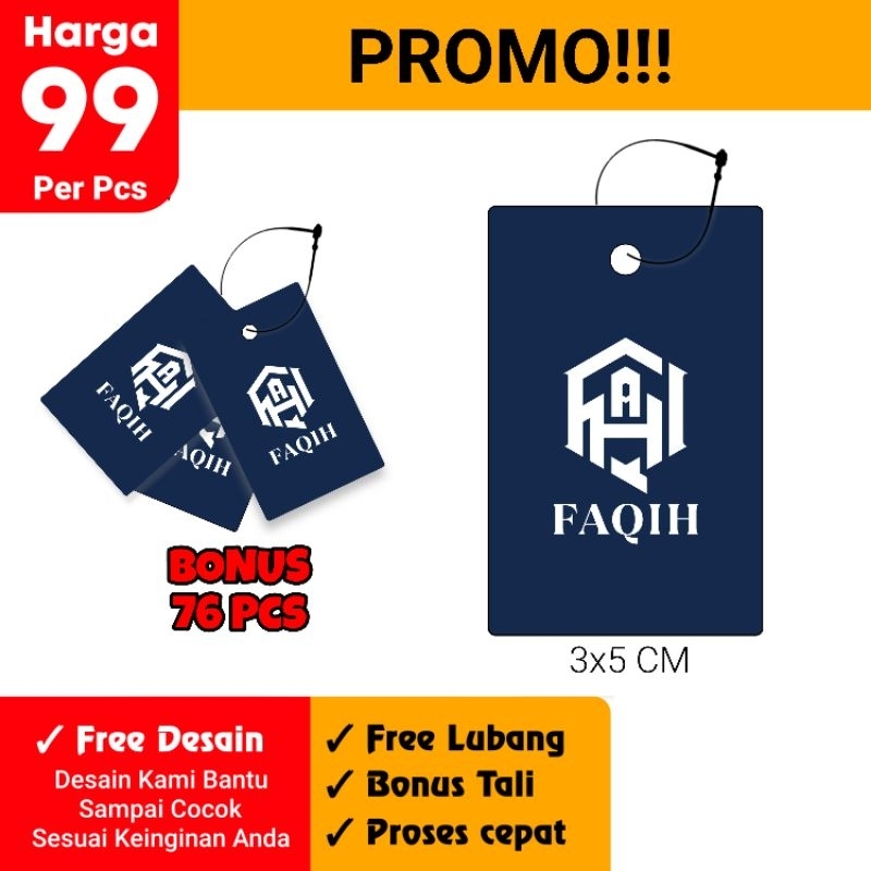 Jual HANG TAG BAJU 3x5 ( BONUS 76 Pcs) - Label Baju - Cetak Hangtag ...