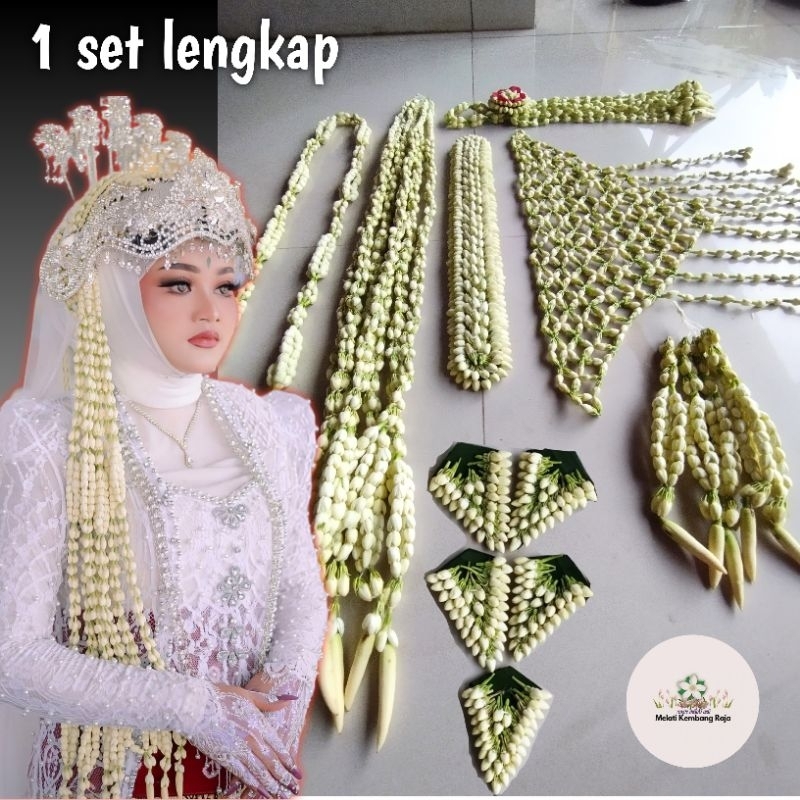 Jual Ronce Melati Sunda Siger (1 set) - Roncean Bunga Melati Asli dan ...