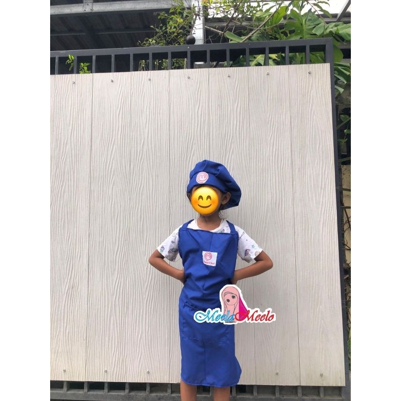 Jual Satu Set Celemek + Topi Anak Chef Apron Anak TK SD Market Day ...