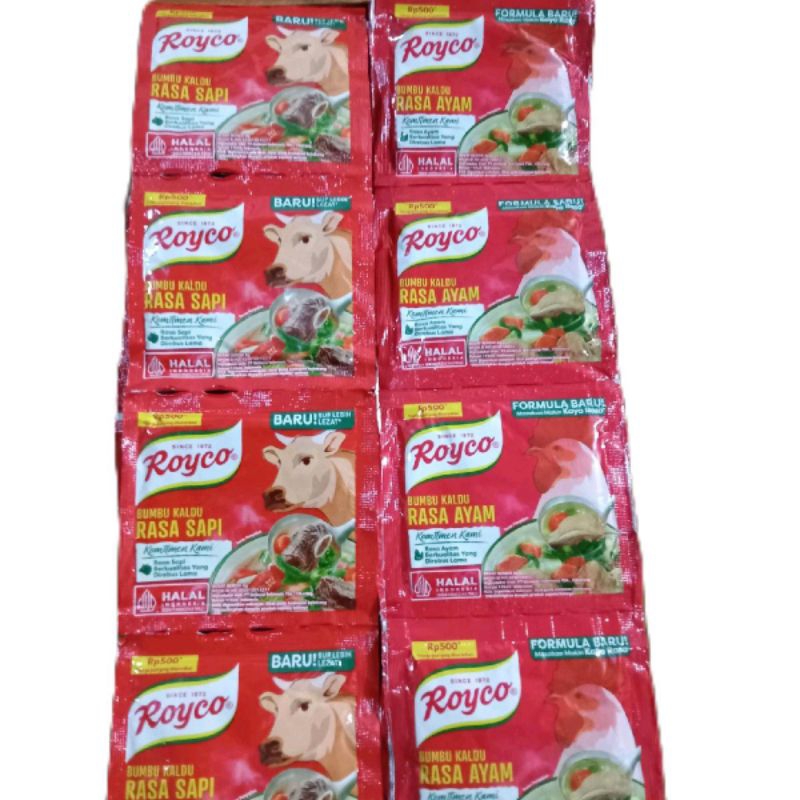 Jual Royco Bumbu Kaldu Rasa Sapi&ayam 8gr(24pcs/2renceng) | Shopee ...