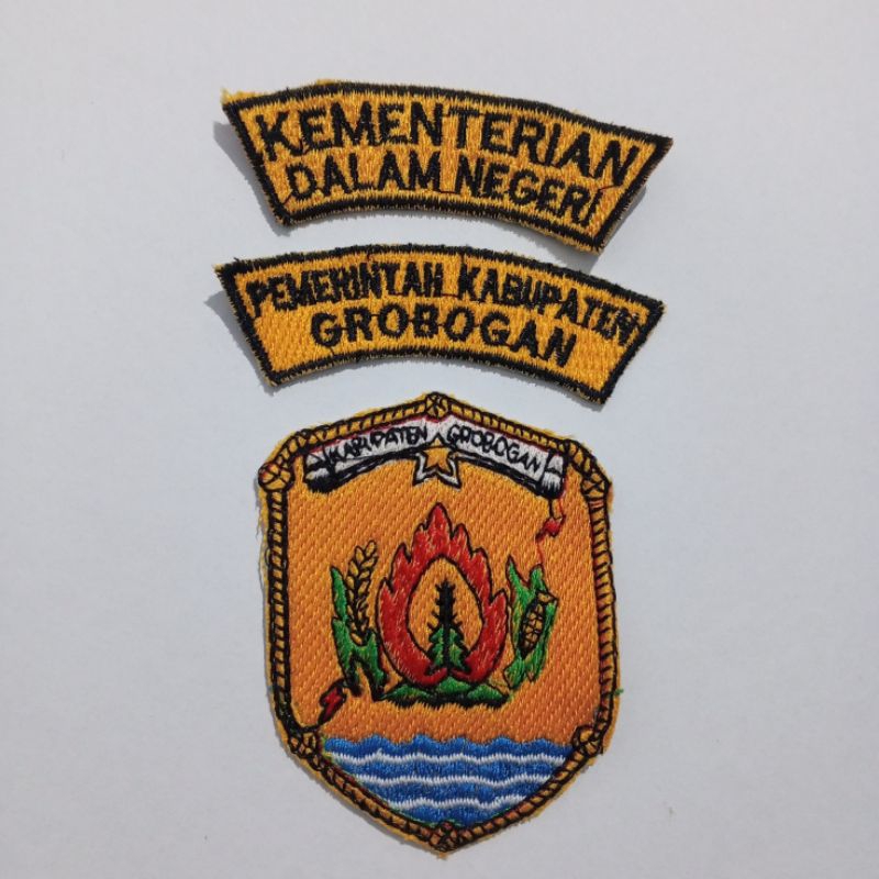 Jual Bet logo PEMERINTAH KABUPATEN / KAB. GROBOGAN FULL bordir kuning ...
