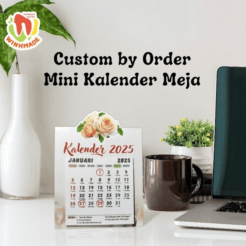Jual Souvenir Mini Kalender Meja Custom Foto Nama Ultah Pernikahan Foto ...