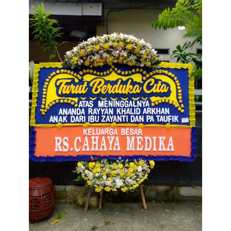 Jual Karangan Bunga Papan Ucapan Turut Berduka Cita# Size 125 x 200m# 2 ...