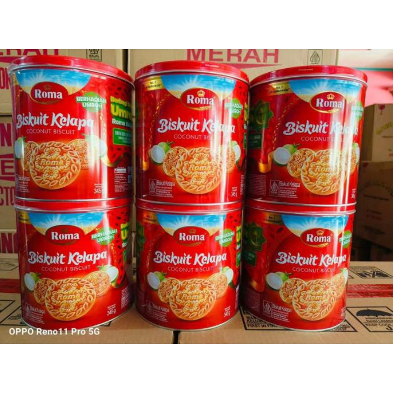 Jual Roma kelapa Kaleng Dus snack biskuit renyah rasa kelapa cocok ...