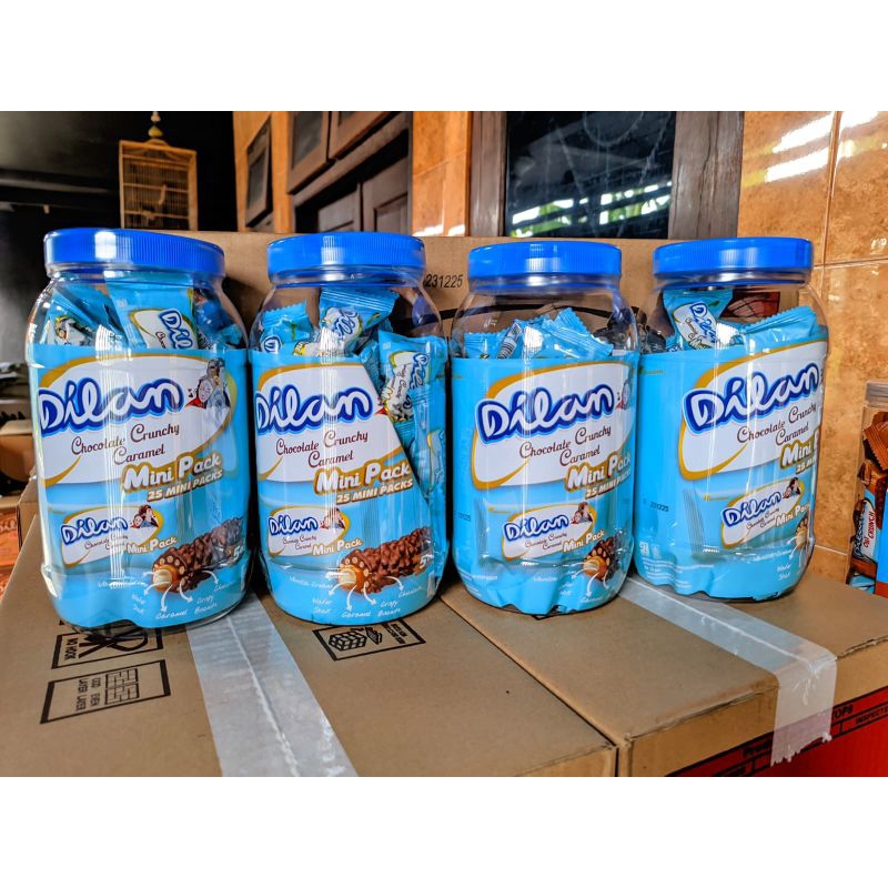 Jual DILAN CHOCOLATE CRUNCHY CARAMEL MINI PACK 1 KARTON ISI 8 TOPLES ...