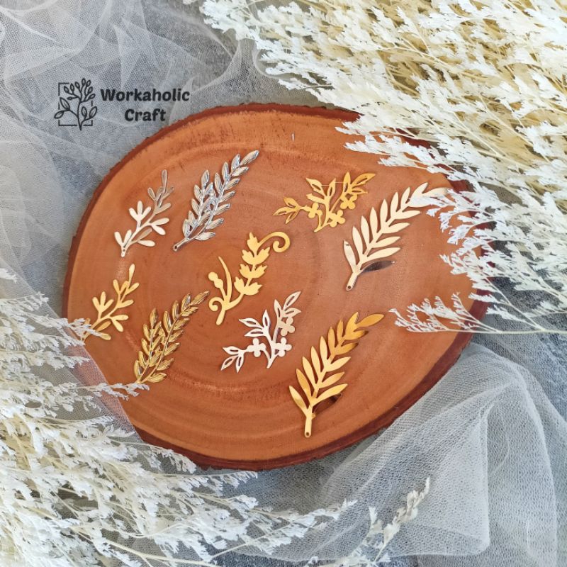 Jual Charm Daun Sayap Aplikasi Bahan Mahar Pernikahan Emas Gold Silver ...