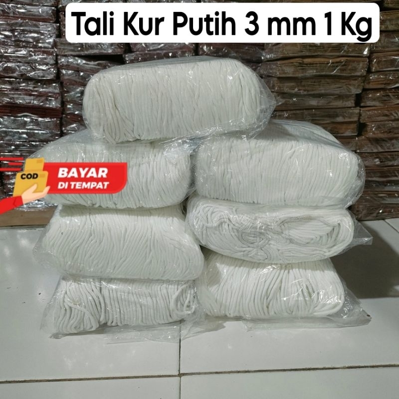Jual Tali Kur Putih/Hitam 3mm 1kg | Shopee Indonesia