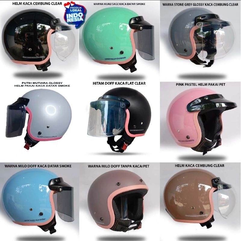 Jual Helm Untuk WANITA List PINK model Karglos (Retro,Modis,Hijabers ...
