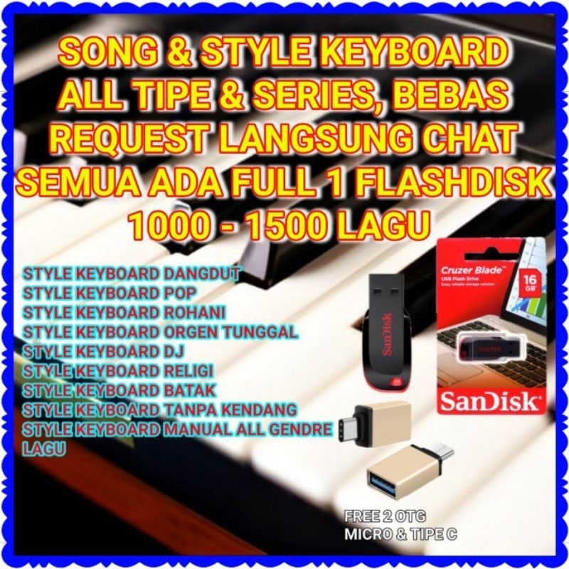Jual FLASHDISK 16GB ISI STYLE DAN MIDI SONG KEYBOARD-FLASHDISK STYLE ...