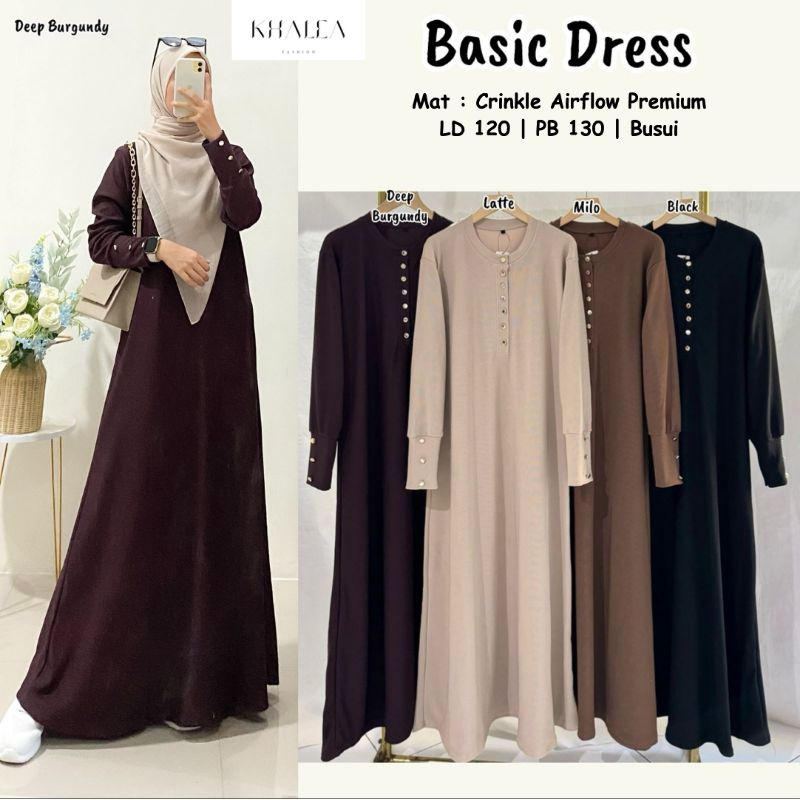 Jual Basic Dress Burgundy Gamis Jumbo Polos Busui Bahan Crinkle Airflow Premium LD 120 PB 130 ...