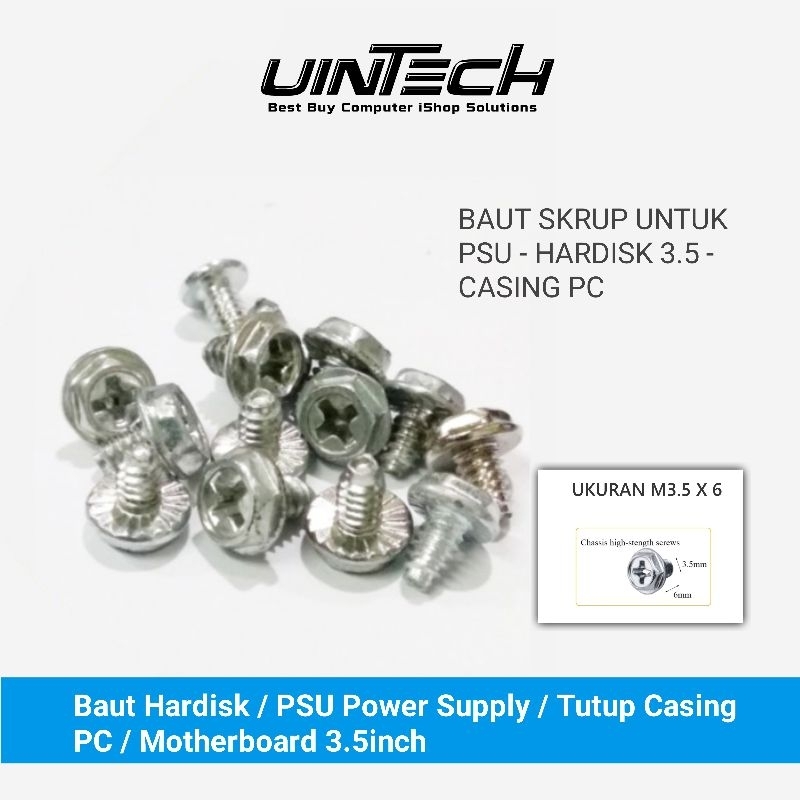 Jual Baut Hardisk PC / PSU / Casing PC / Motherboard 3.5inch - Baut HDD ...
