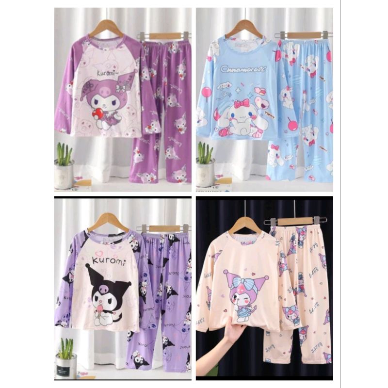 Jual KUROMI, CINAMONROLL,LOTSO PIYAMA PANJANG IMPORT ORGANIK CEWEK 5 ...