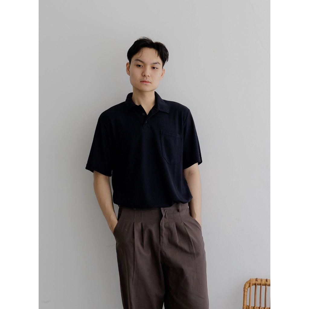 Jual PLFR Collar T-Shirt | Kaos Polo Knit Pria | T.3101 | Shopee Indonesia