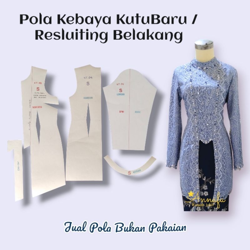 Jual KT.04 / POLA KEBAYA KUTU BARU / KERAH SHANGHAI / RESLUITING BELAKANG | Shopee Indonesia