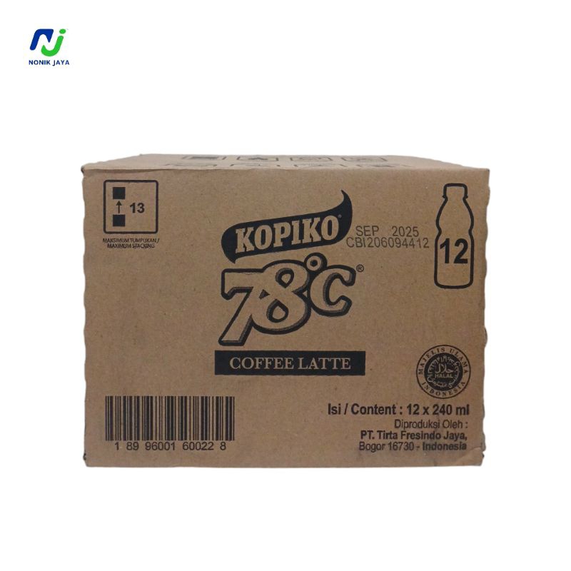 Jual Kopiko 78°C Coffe Latte Kartonan Isi 12 Botol 240ml | Shopee Indonesia