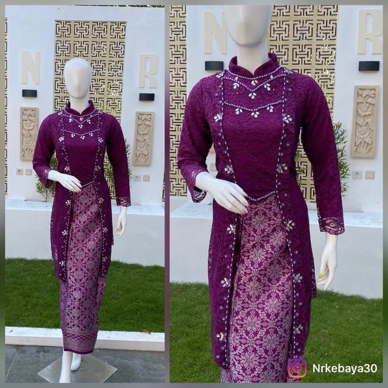 Jual New setelan kebaya kutubaru brokat Ayumi//kebaya brokat Payet ...