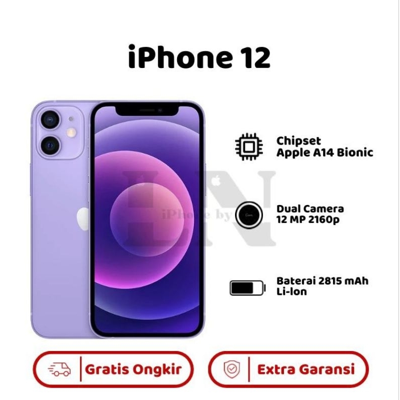 Jual Apple iPhone 12 64Gb/128Gb/256Gb second grade A ( iBox) | Shopee ...