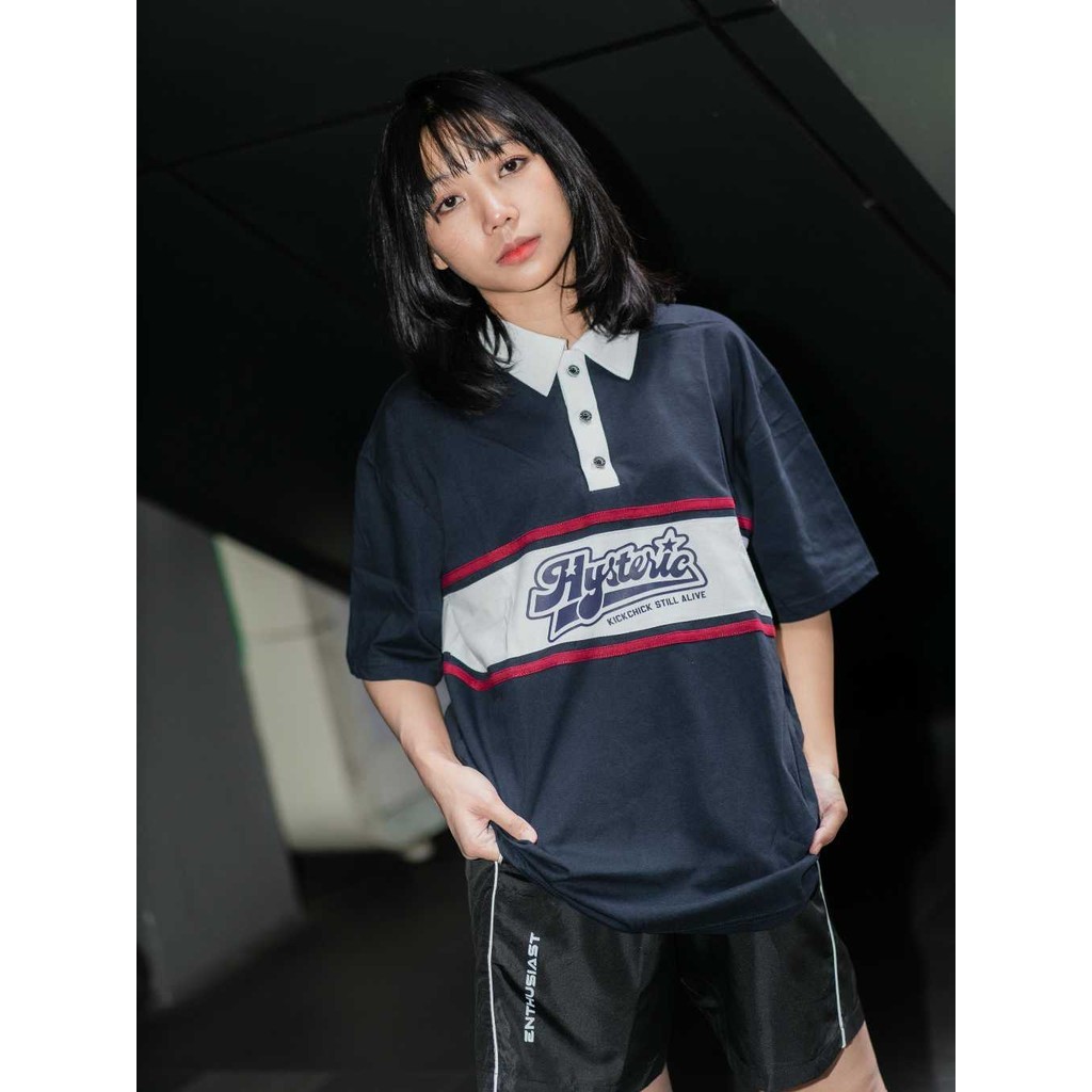 Jual Kickchick Polo Rugby Shirt Hysteric Navy & Maroon | Baju berkerah ...