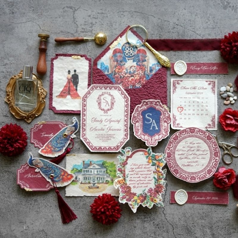 Jual chinese sangjit undangan aestetic, wedding vows, wedding keepsake ...