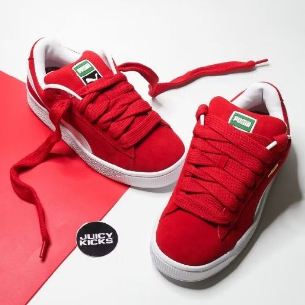 Jual Sepatu Skate Handball Model Gemuk PUM SUEDE XL gendut Warna Merah ...