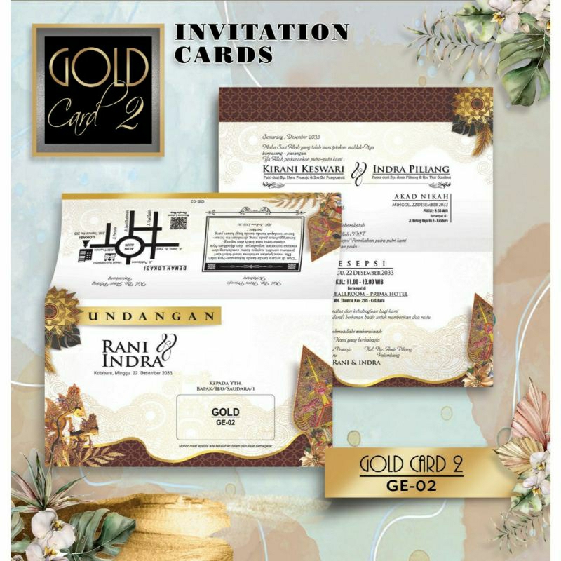 Jual CETAK UNDANGAN GOLD 02 // cetak undangan pernikahan murah | Shopee ...