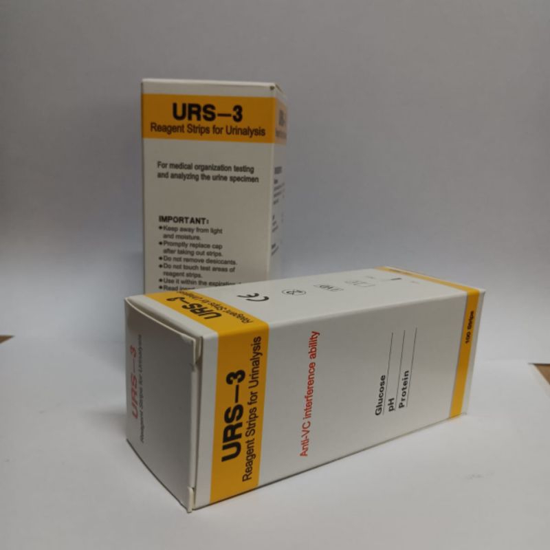Jual Alat Test Urine 3 Parameter URS 3 Urinalysis Reagent Strips isi ...