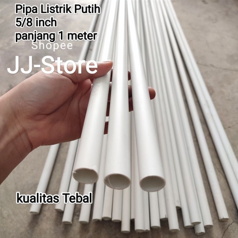 Jual PIPA LISTRIK 5/8 INCH PUTIH TEBAL PANJANG 1 METER | Shopee Indonesia