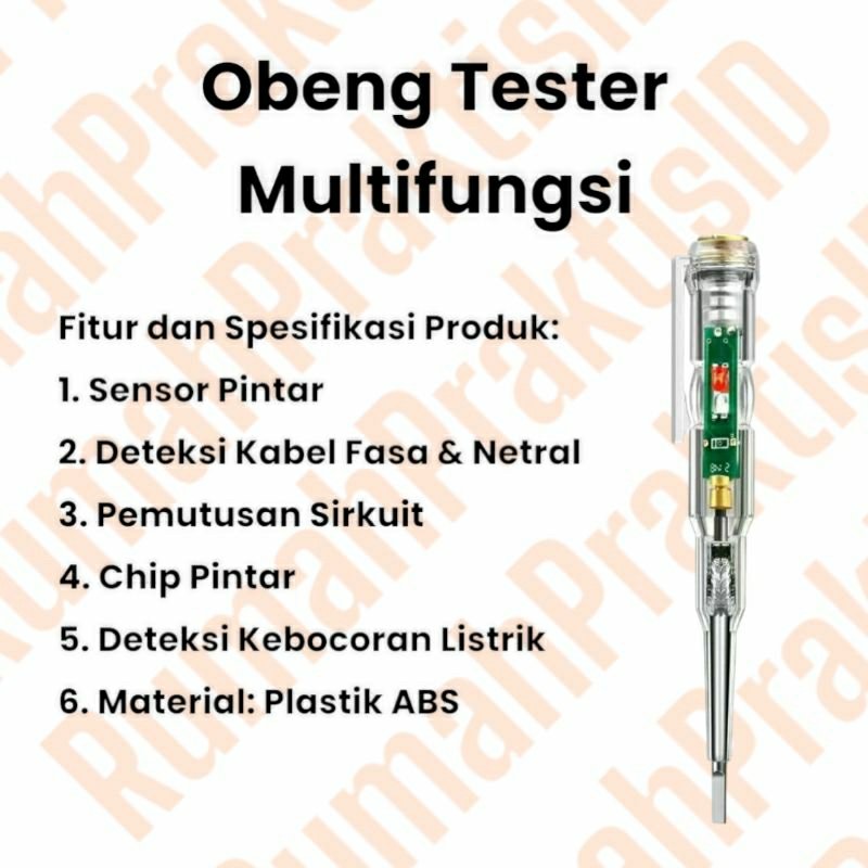 Jual Obeng Minus Test Pen Digital LED Transparan | Alat Cek Arus ...